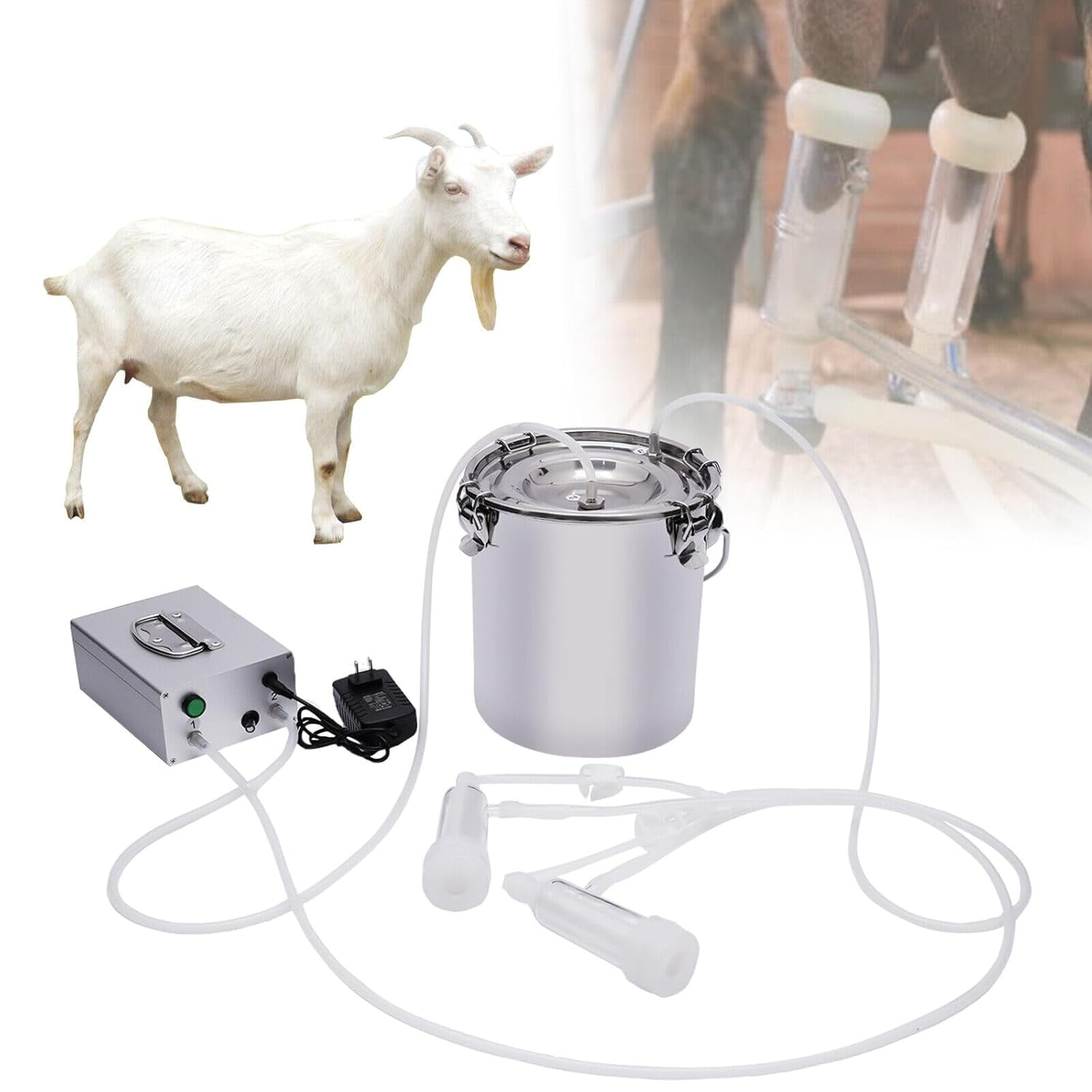5L Goat Milking Machine Portable Electric Speed Adjustable Suction ...