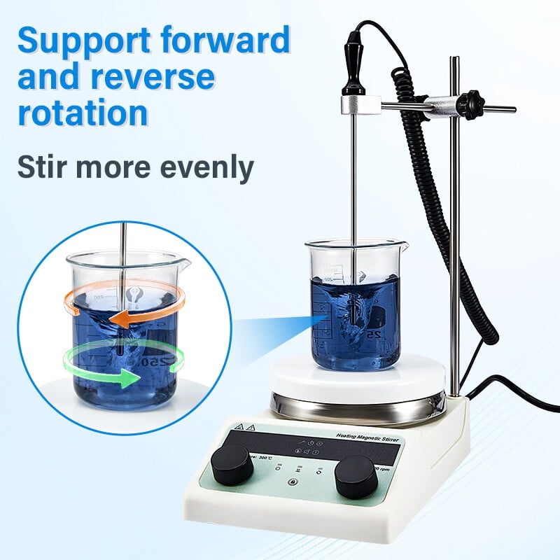 5L Magnetic Stirrer w/ Heating Plate w/ PT1000 Temp Probe Lab Efficient ...