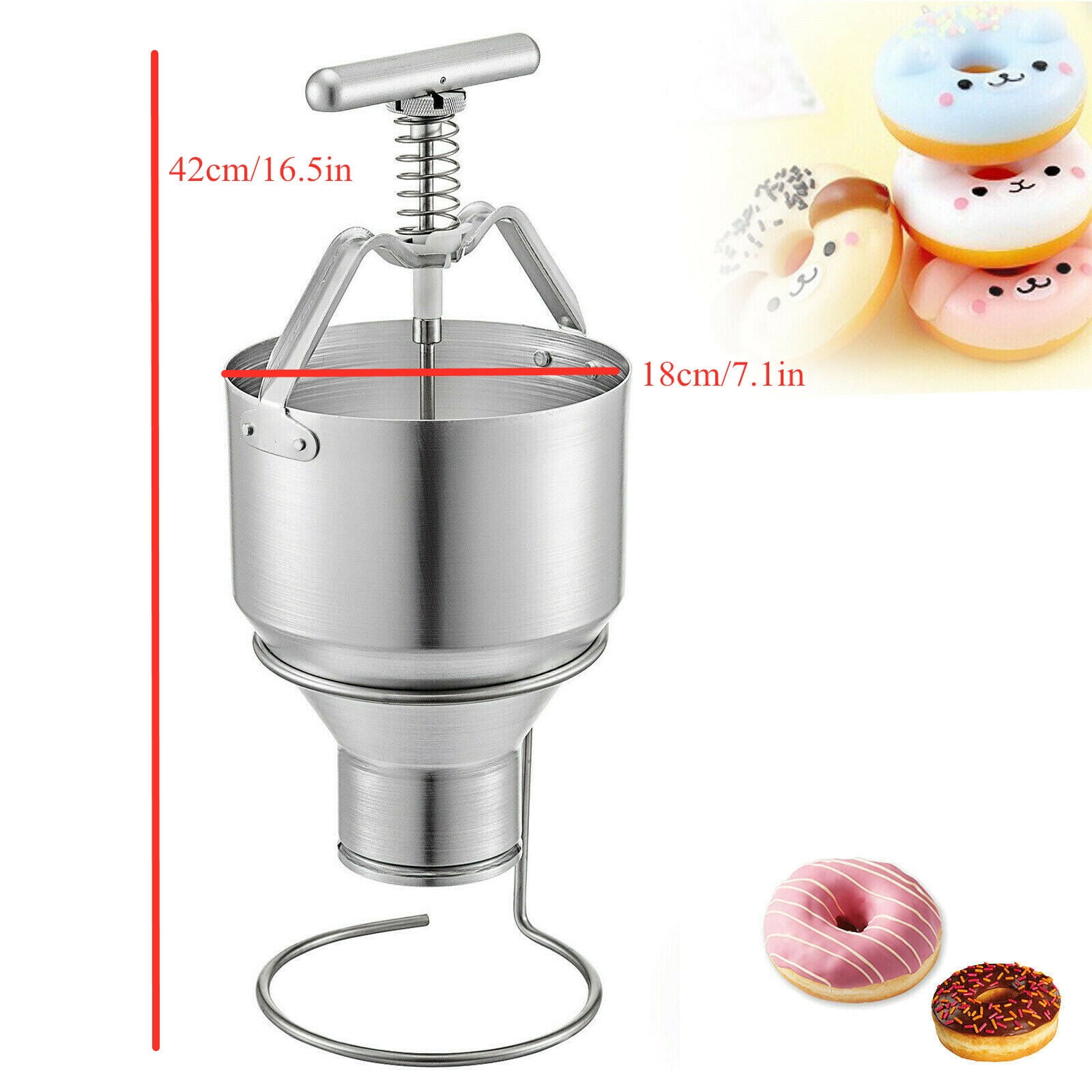 5L Manual Donut Depositor Dropper Dough Batter Dispenser Hopper Maker ...