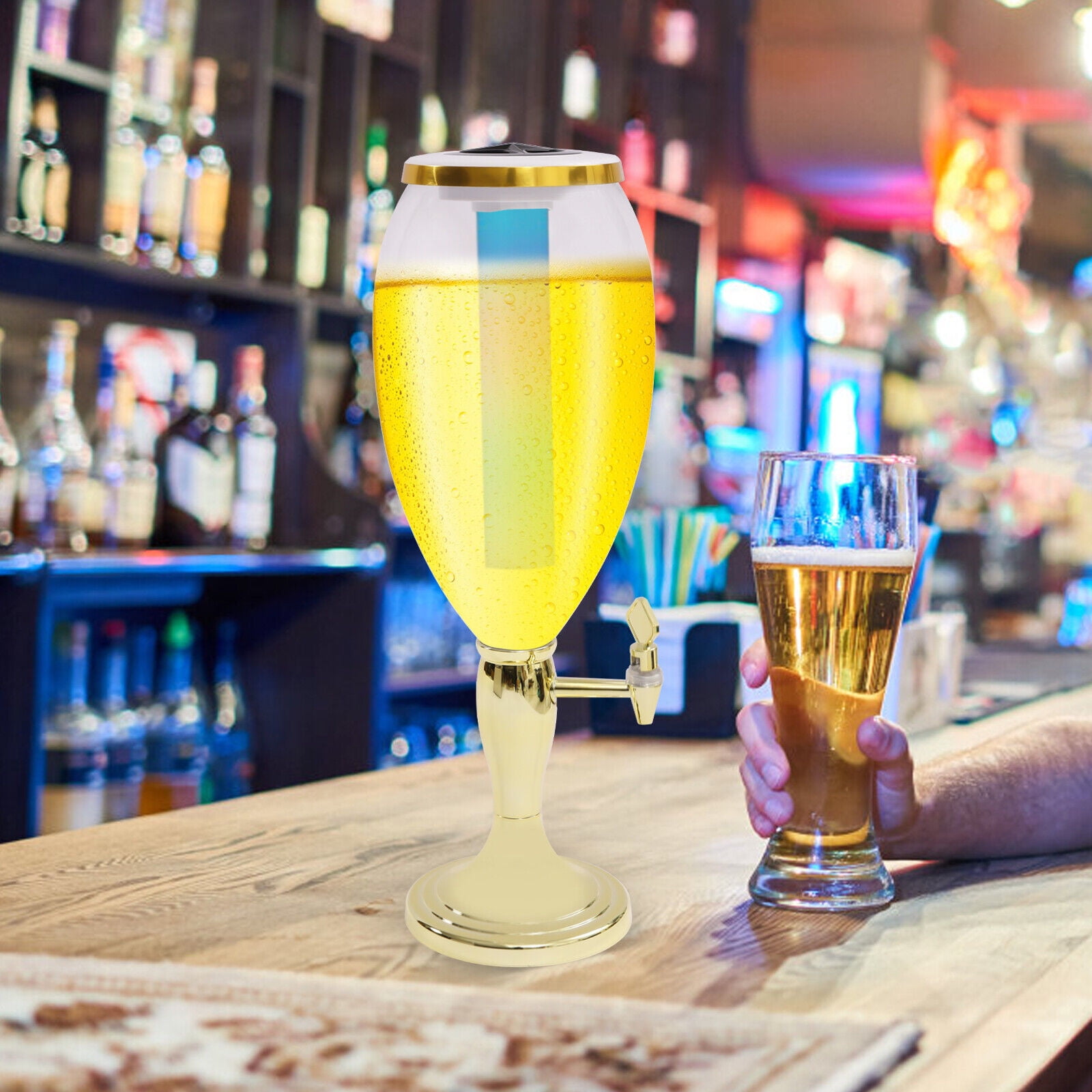 5L Modern Cold Draft Beer Tower Dispenser with Electronic LED Lights ...