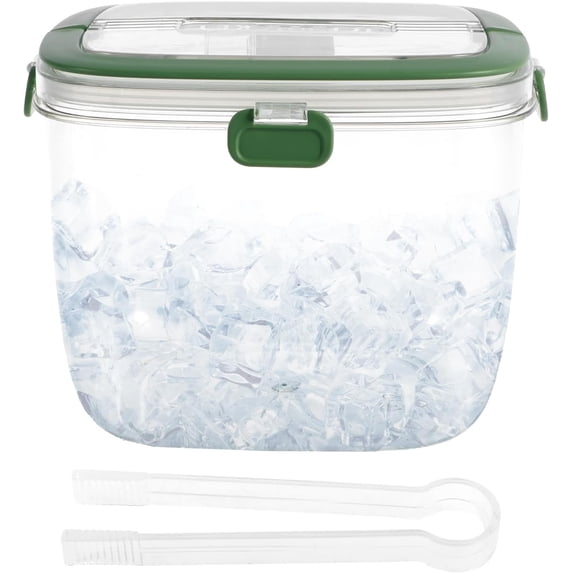 5L Portable Ice Cube Storage Bin, Clear Ice Bucket for Freezer with Lid ...
