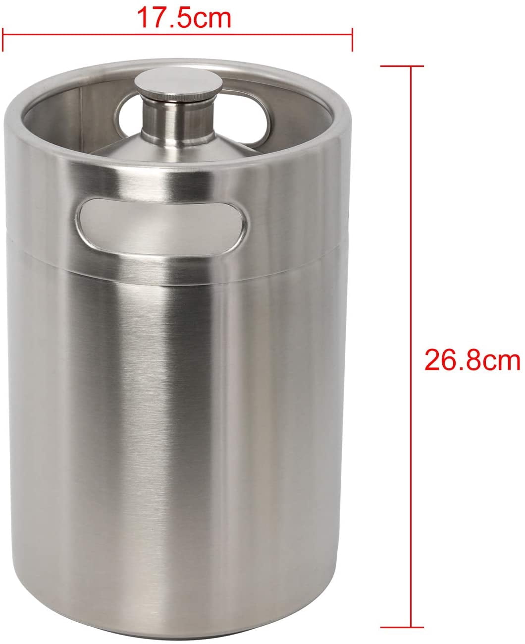 5L Stainless Steel Beer Keg Growler for Homebrewing and Camping ...