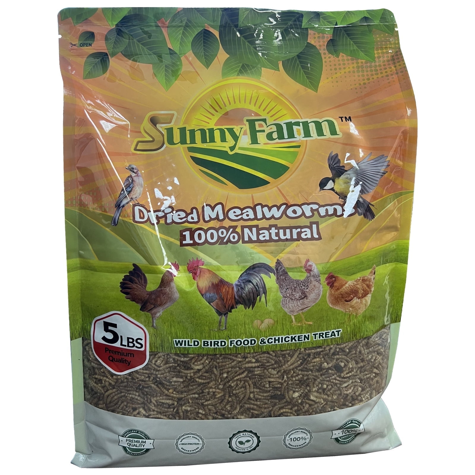 5LB Dried mealworms for Chickens, Non-GMO High Protein Chicken Feed for ...