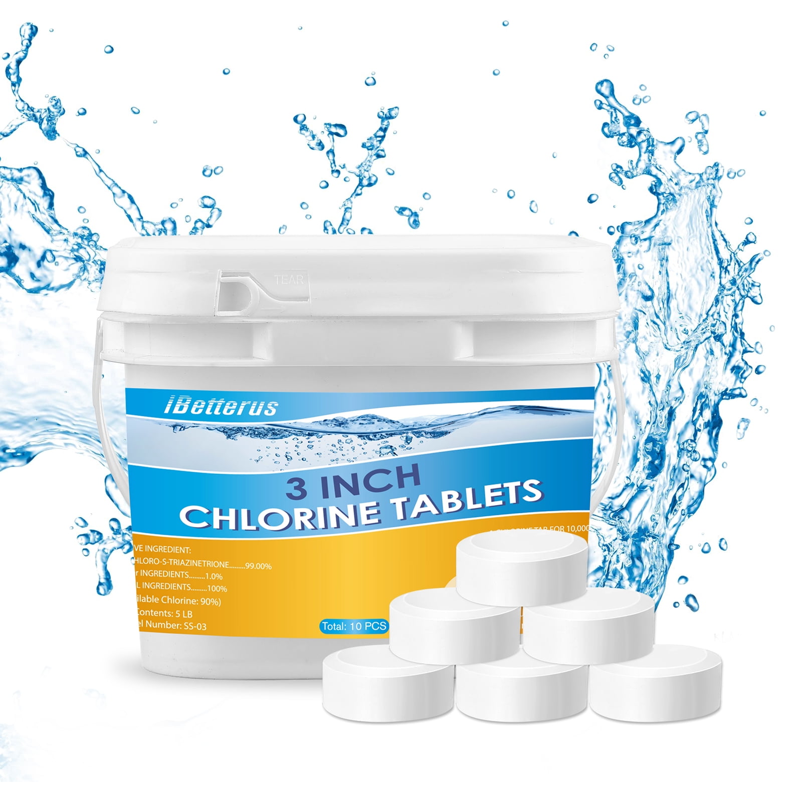 5LB Slow Dissolve, 3 Inch Pool Cleaner Lasting 7 Days for Swimming Pool ...