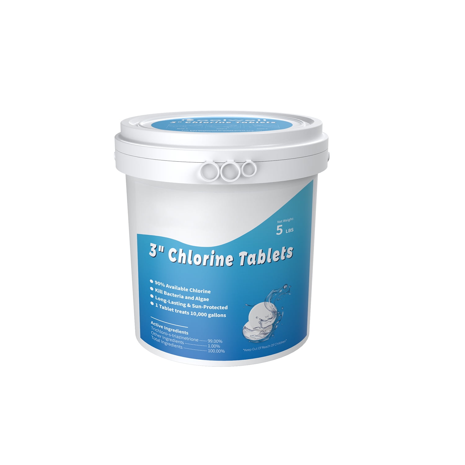 5LBS Chlorine Tablets 3 inch, Long Lasting 90% Stabilized Available ...