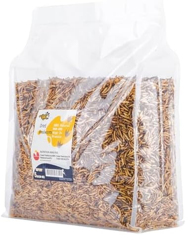 5LBS Non-GMO Dried Mealworms for Chickens, High Protein Meal Worms ...