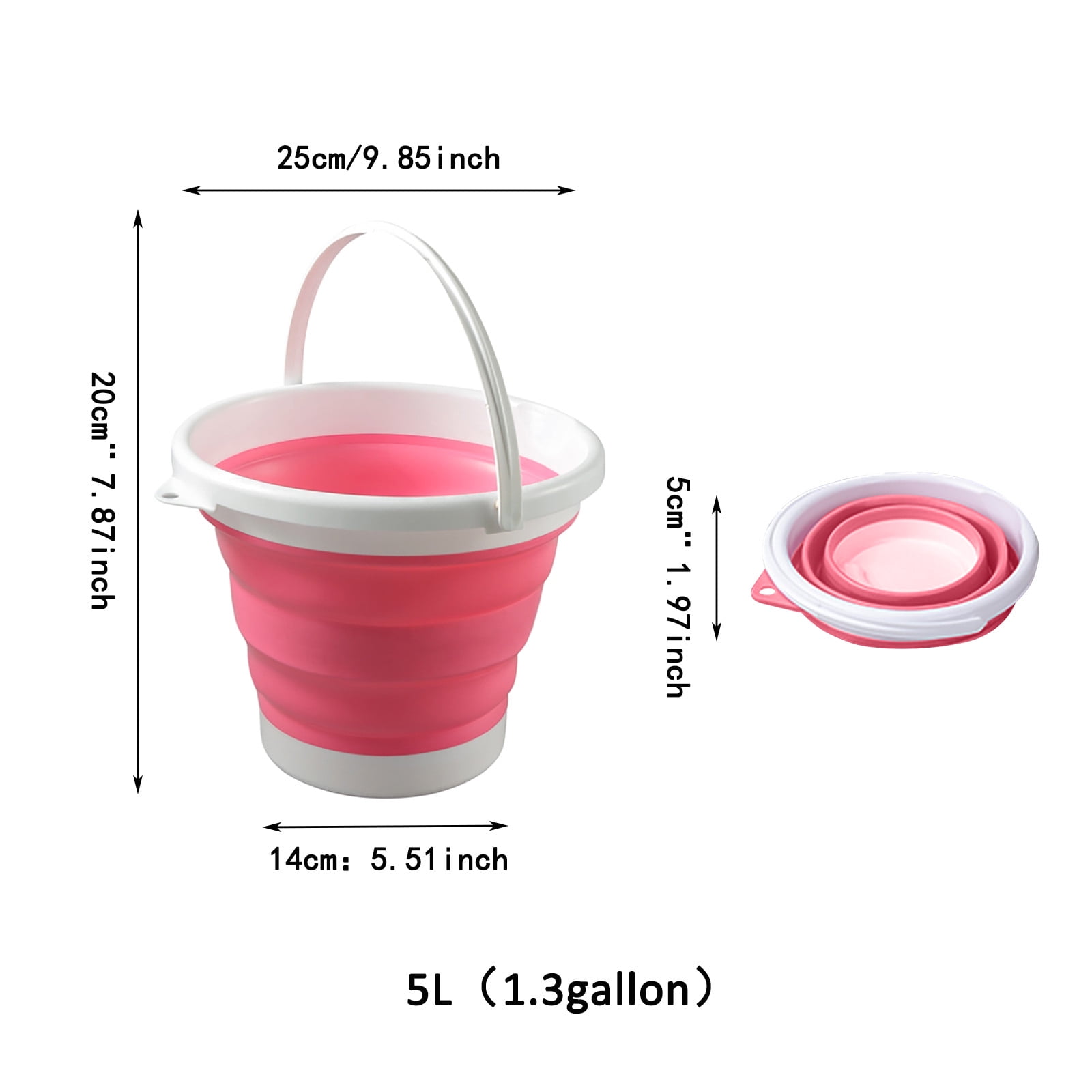 5LFoldable Bucket Bulti-PurPose 5 Litre Portable Laundry Bucket Beach ...
