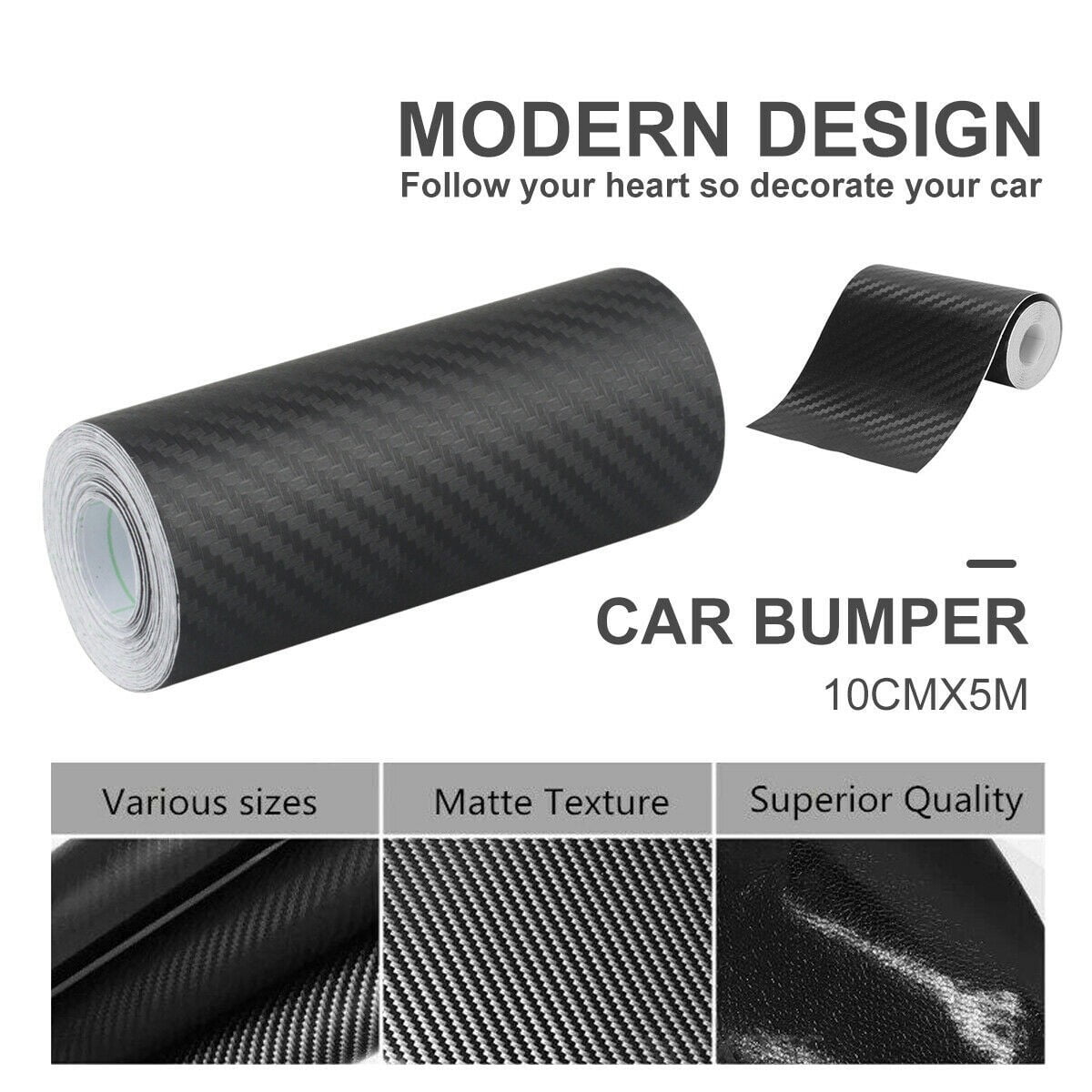 5M*10CM Carbon Fiber Car Sticker Door Sill Scuff Anti Scratch Tape ...