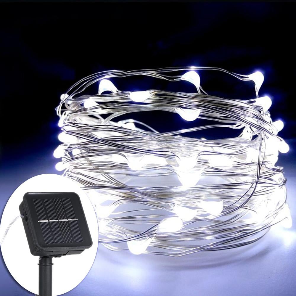 5M/10M/15M/20M/30M LED Solar Powered Energy Copper Wire Fairy Christmas ...