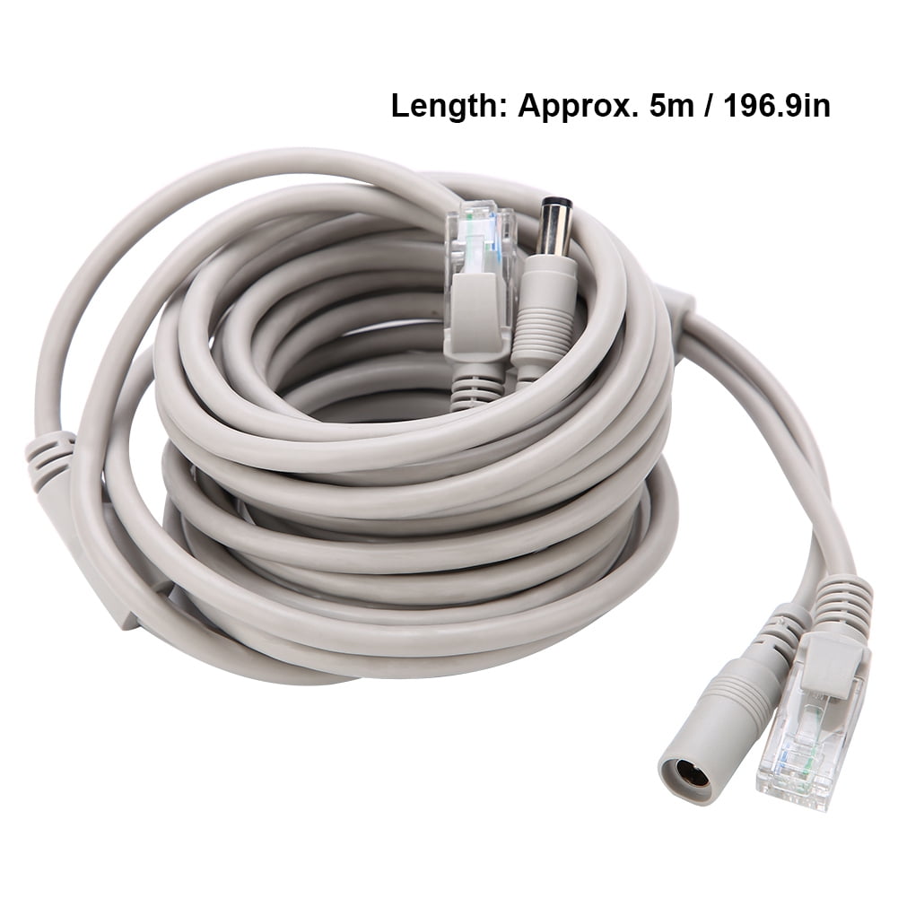 5M 10M 15M 20M Ethernet CCTV Cable, RJ45+DC IP Camera NVR System ...