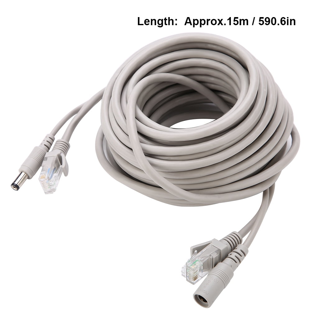 5M/10M/15M/20M RJ45+DC Ethernet CCTV Cable for IP Cameras NVR System ...
