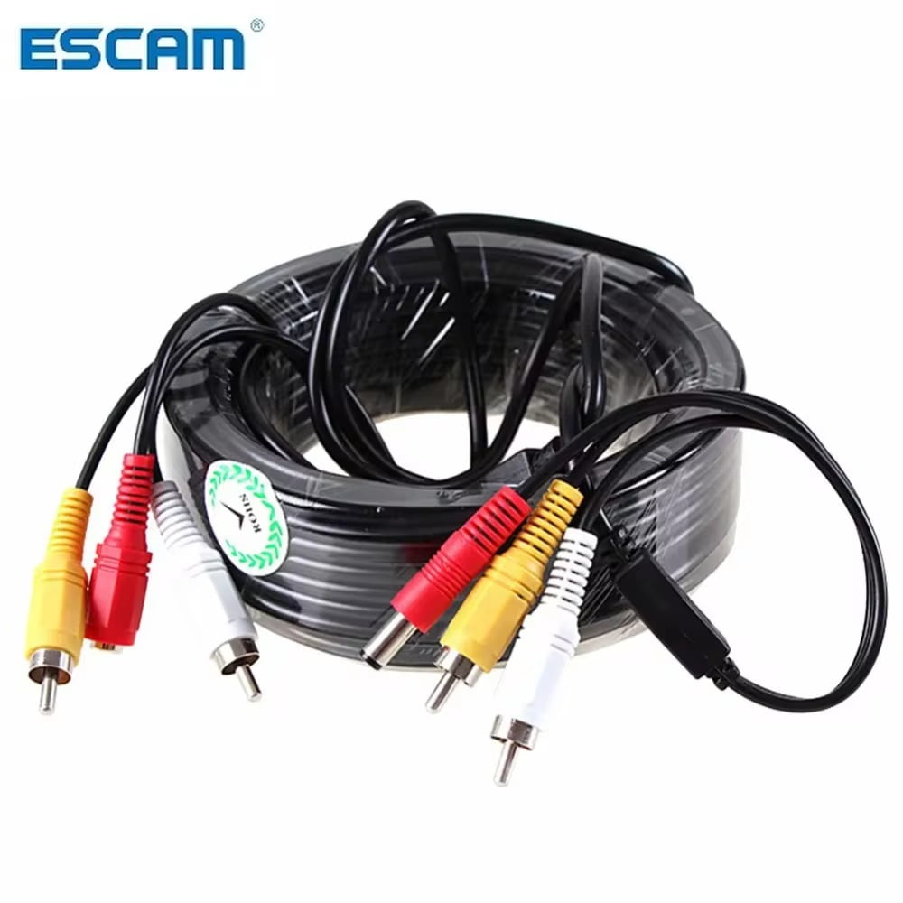 5M / 10M / 15M / 20M Security CCTV Cable RCA CCTV Camera Video Audio AV ...