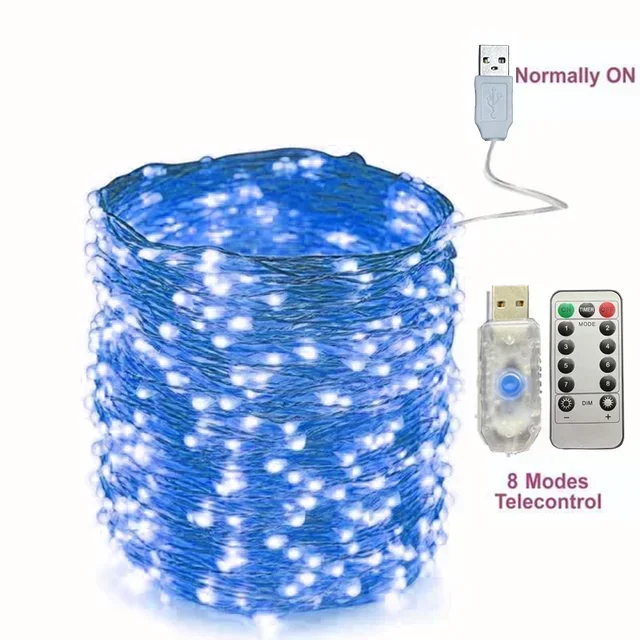 5M/10M/20/30M Telecontrol 8Mode Remote Control Lights USB Led String ...