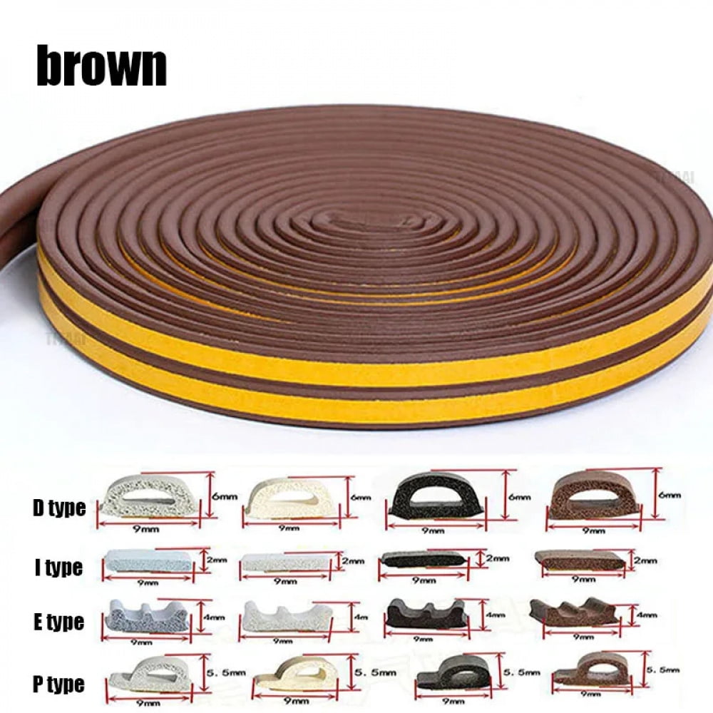 5M/10M Window Weather Strip DIEP Self-adhesive Acoustic Rubber Foam ...