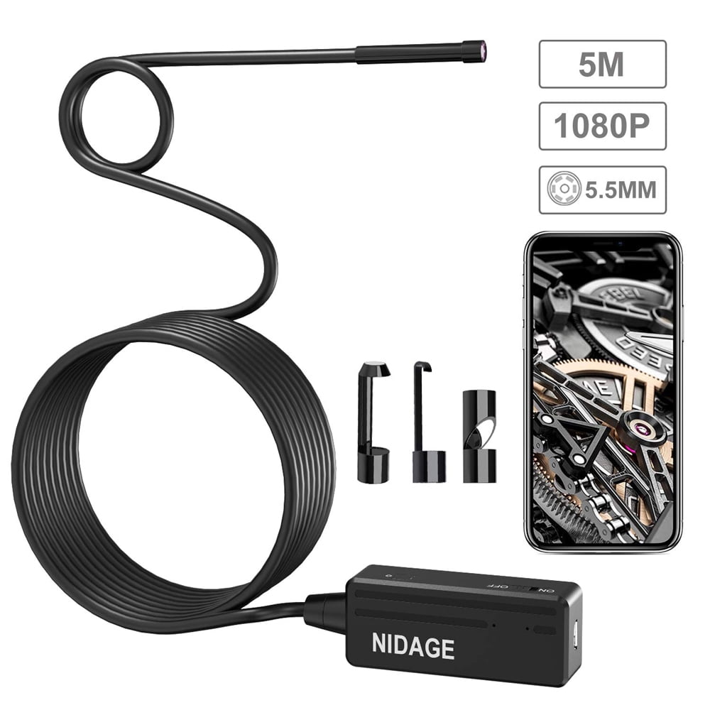5M Cable Length 1080P Wireless Endoscope WiFi Borescope Inspection ...