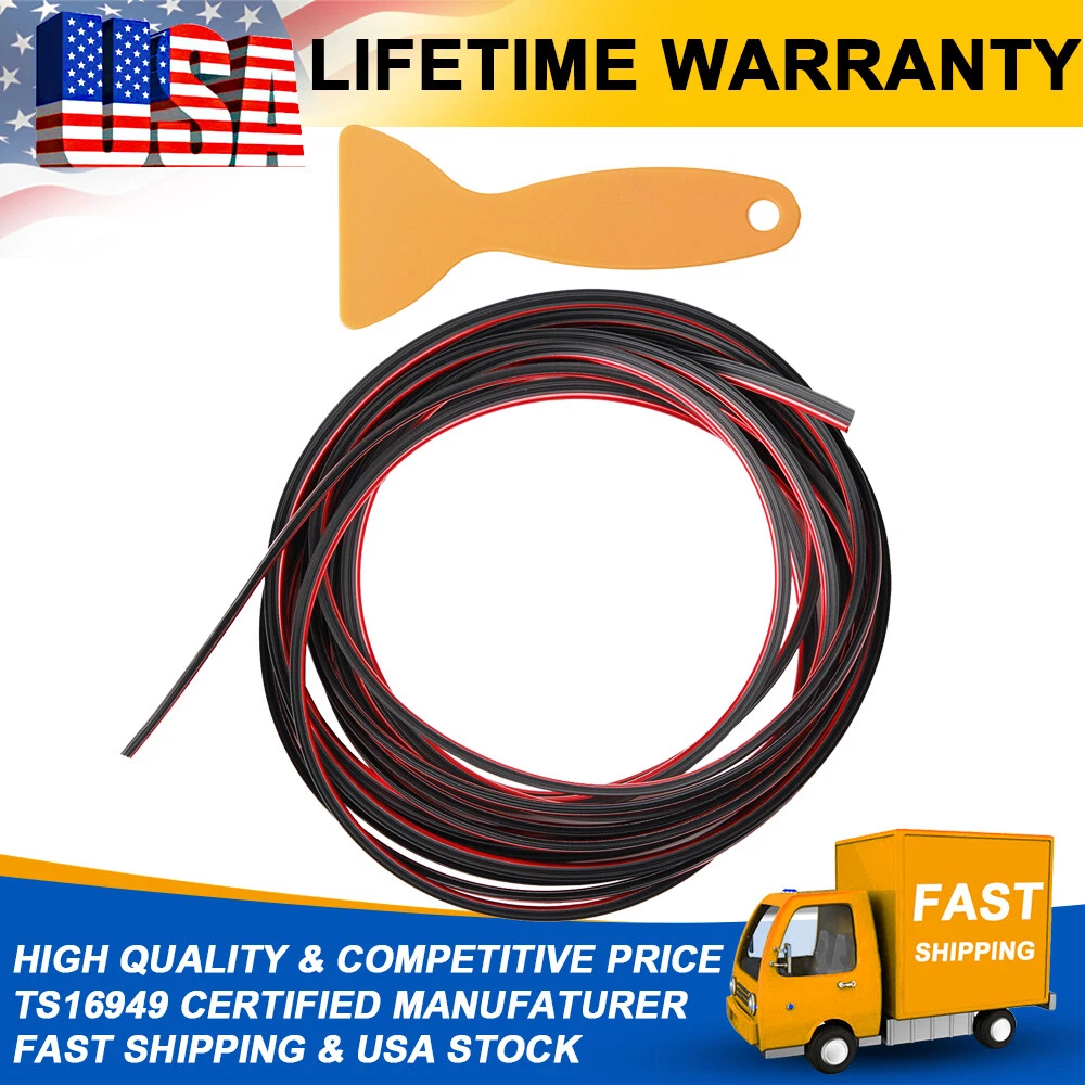 5M Car Interior Door Gap Edge Line Insert Molding Red Trim Strip Deco Accessory - Walmart.com