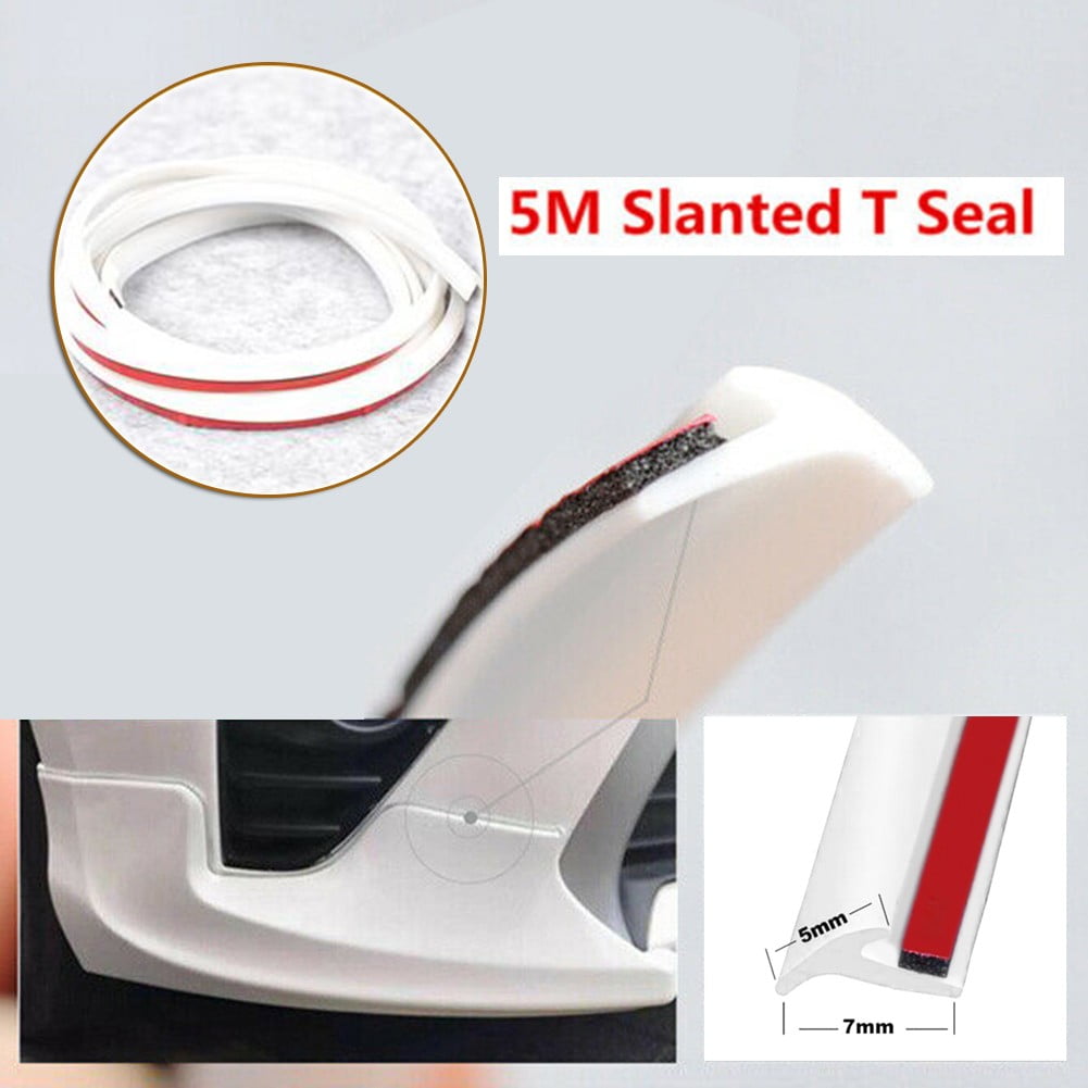 5M Car T-Type Rubber Sealing Strip White For Car Edge Trim Bumper Lip ...