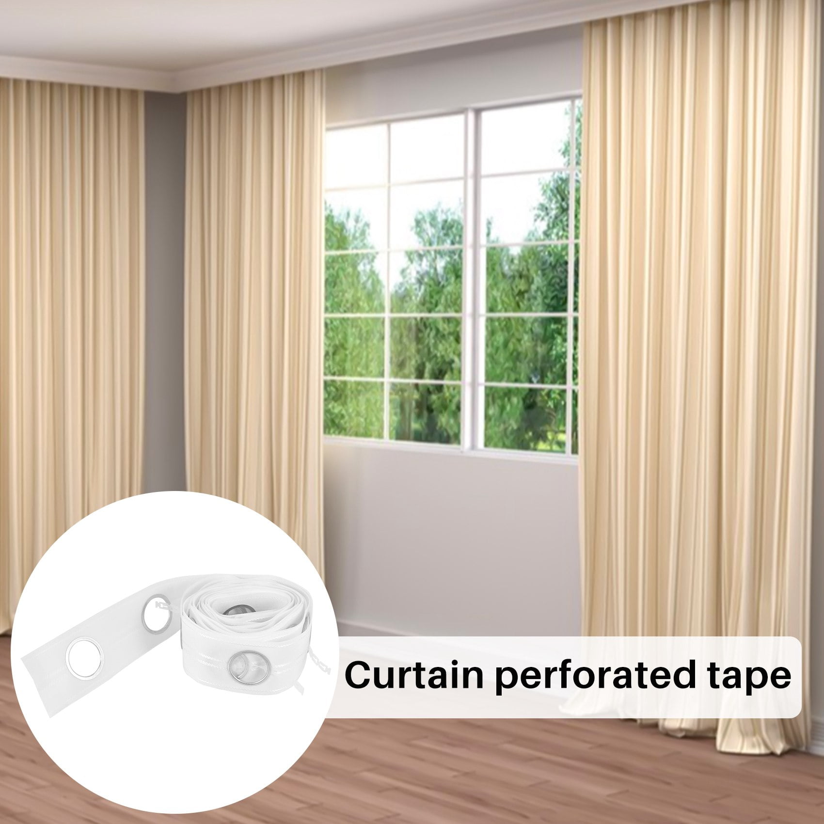 5M Eyelet Curtain Tape 40 Rings Accessories Sewing Silver Curtains ...