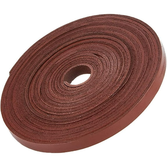 5M Flat Cowhide Leather Cord Genuine Leather String 10mm Wide Brown Real Leather Strips Leather ...