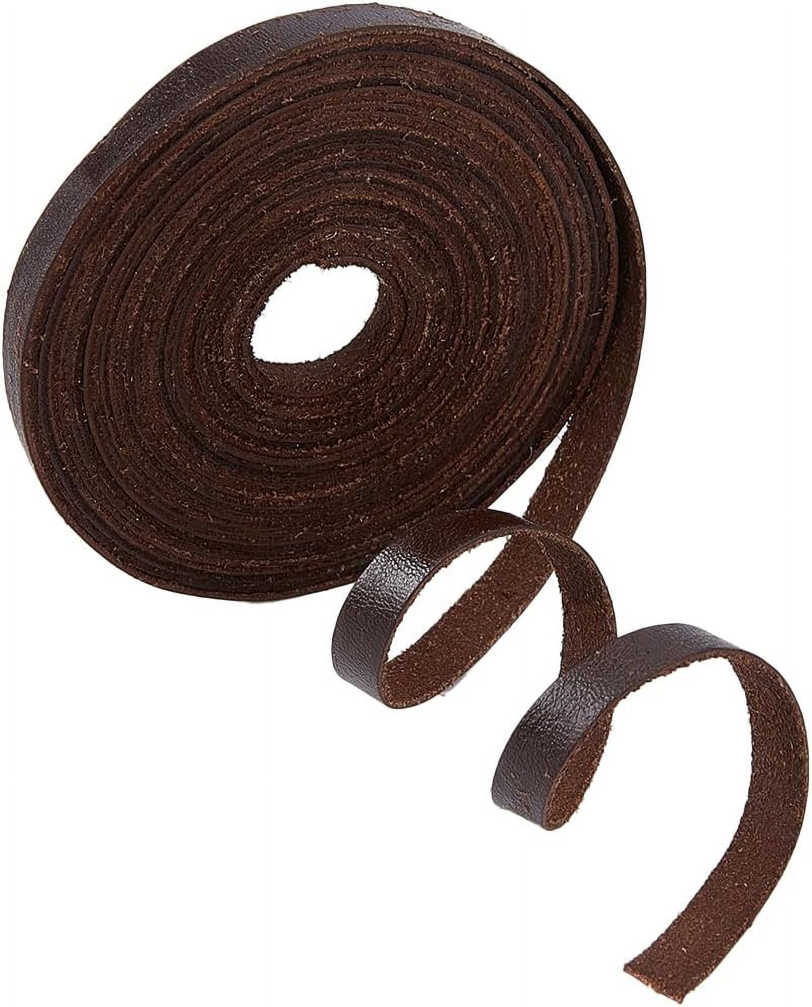 5M Flat Cowhide Leather Cord Jewelry DIY Making Material Coffee 8x1mm 5 ...