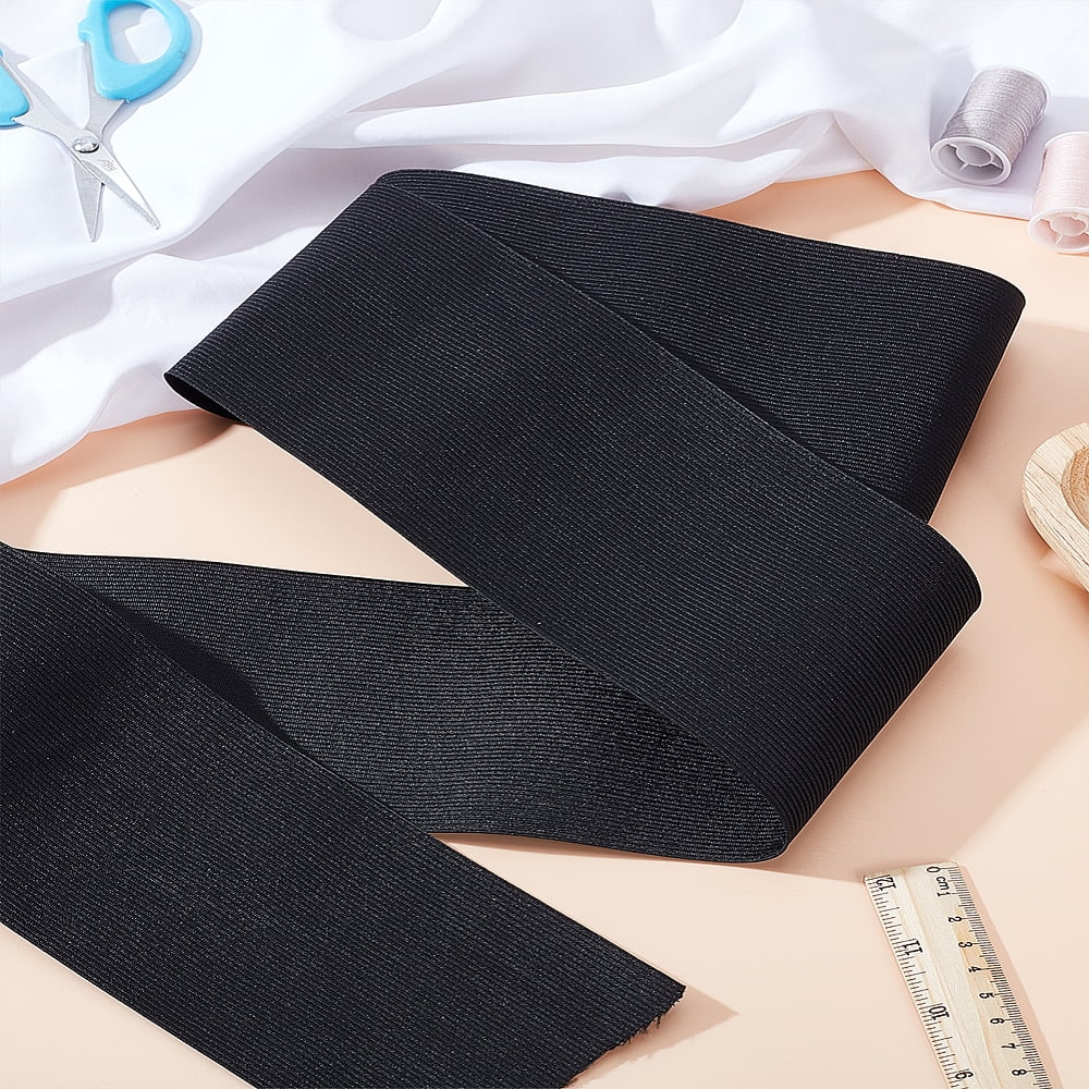 5M Flat Elastic Cord Wide Stretchy Band Black 100mm - Walmart.com