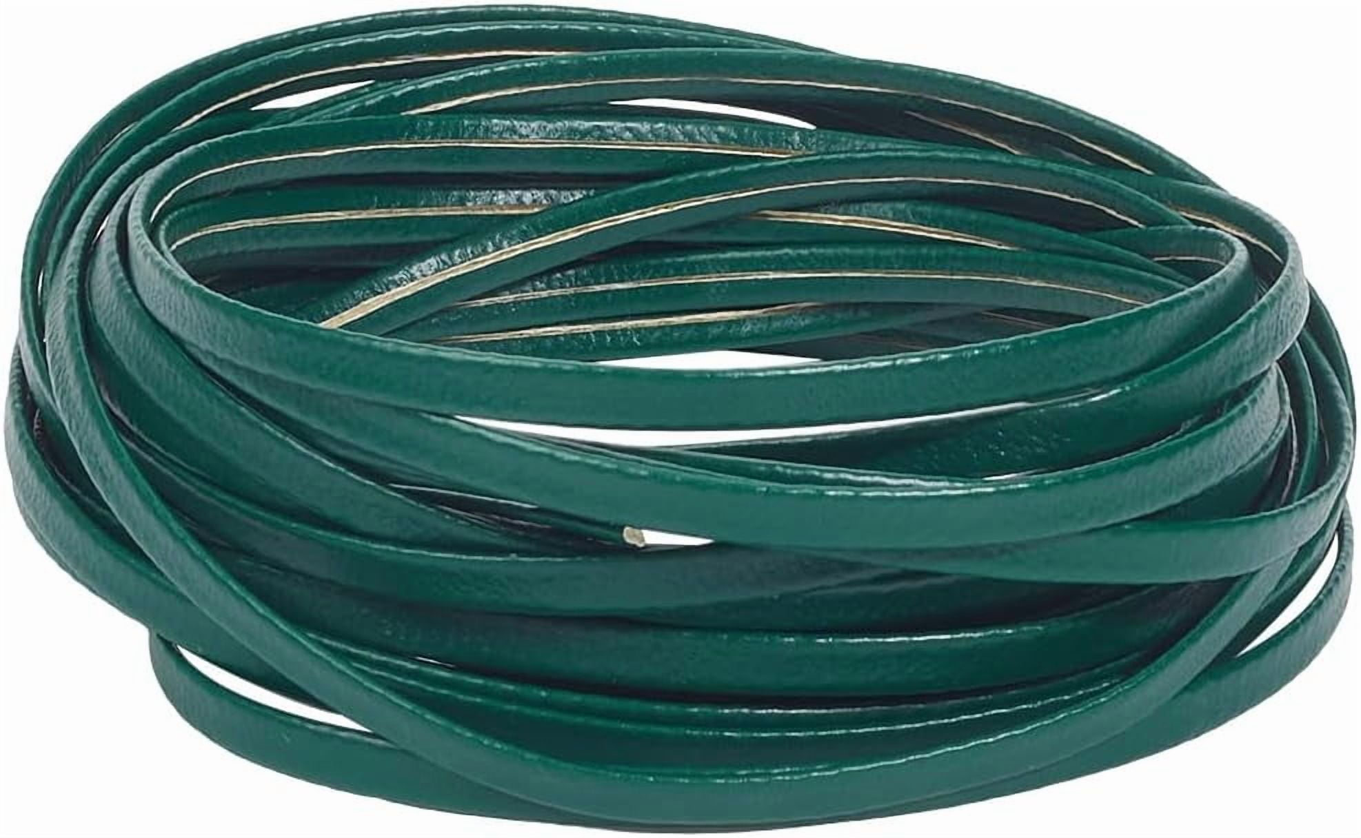5M Folding PU Leather Flat Cord Green 5x1mm 5.47 Yards(5m)/Bundle for ...