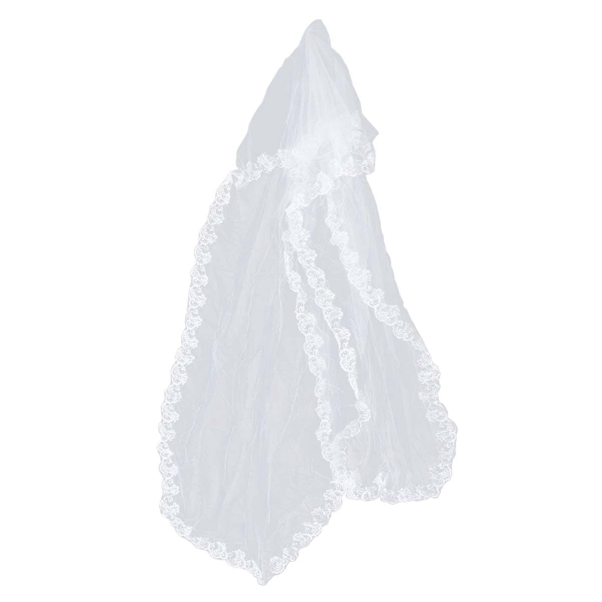 5M Long Trailing Embroidered Lace Wedding Veil Bridal Wedding Veil ...