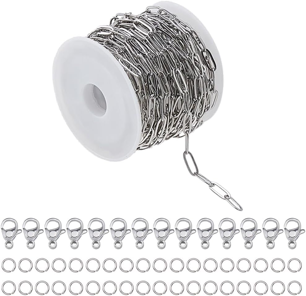 5M Paperclip Chains Bulk Jewelry Making Chains Stainless Steel Chain ...