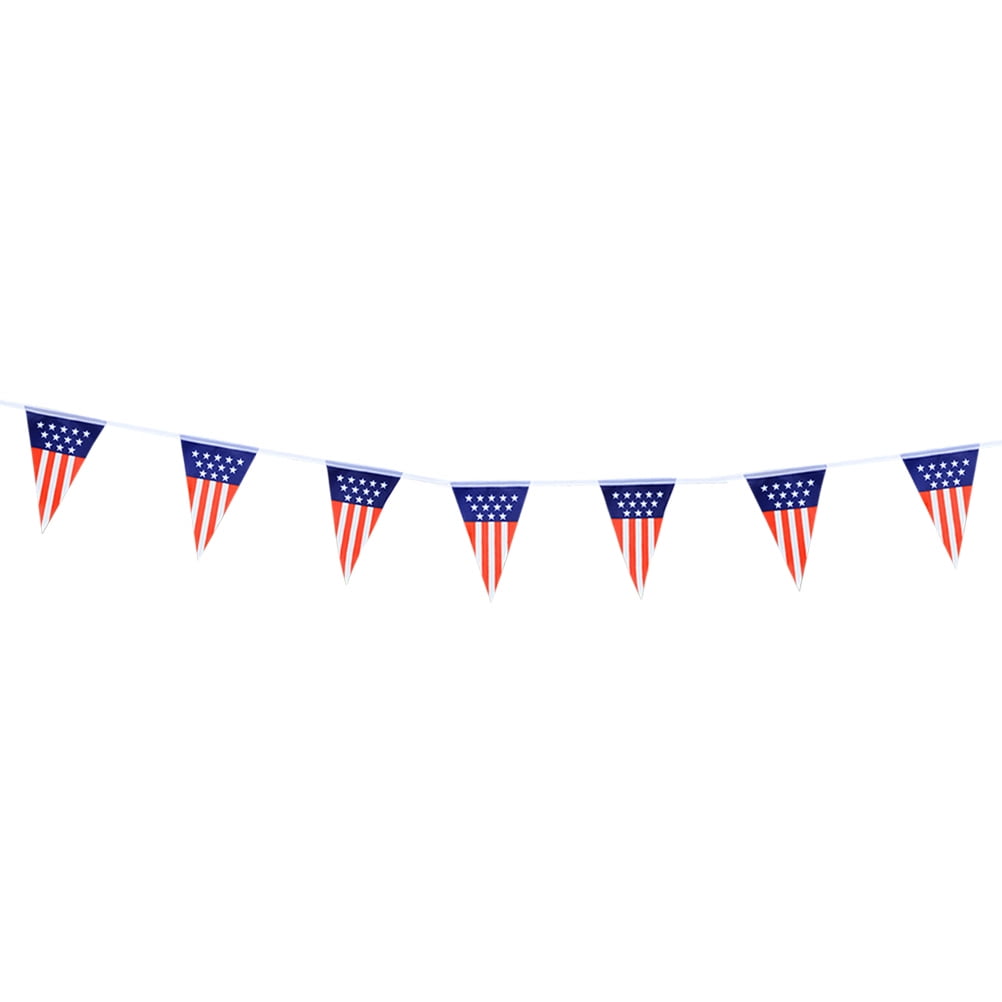 5M Patriotic American Flag Pennant Banner Printed Stars and Stripes USA Flags Banner for Home ...