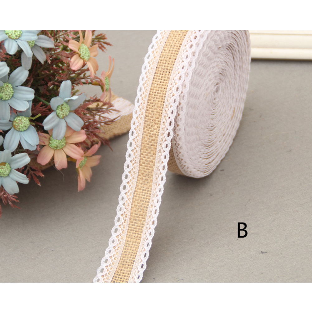 5M/Roll DIY Linen Roll Elegant White Lace Ribbon for Art Craft ...