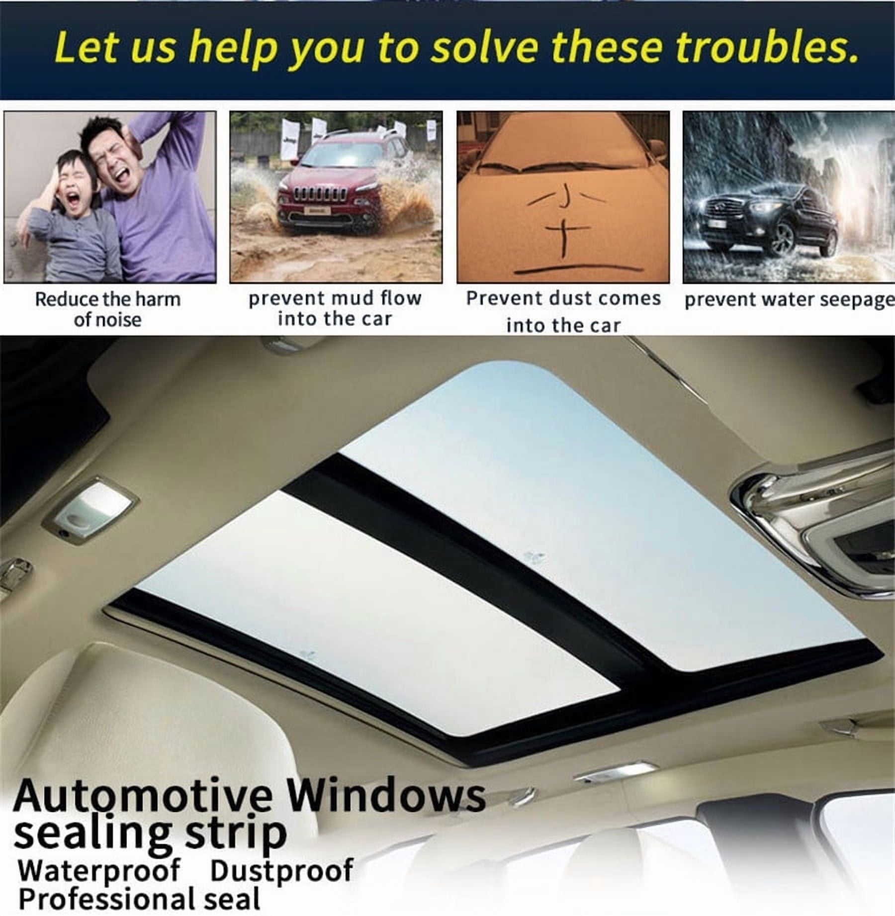 5M T/ 3MM Car Windshield Sealant Rubber Sunroof Triangular Window ...