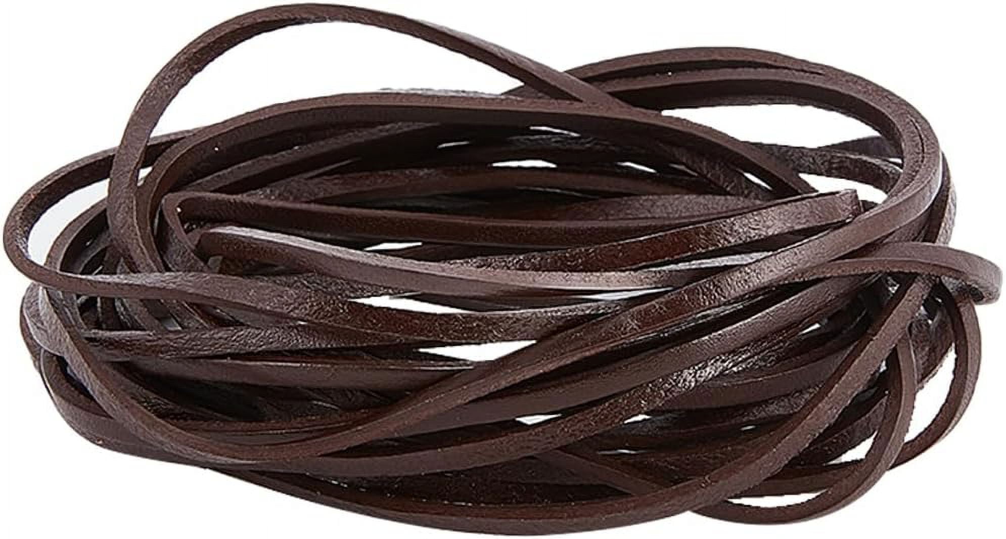 5M x 3mm Genuine Leather Strip Flat Leather Cord 2mm Thick Cowhide ...