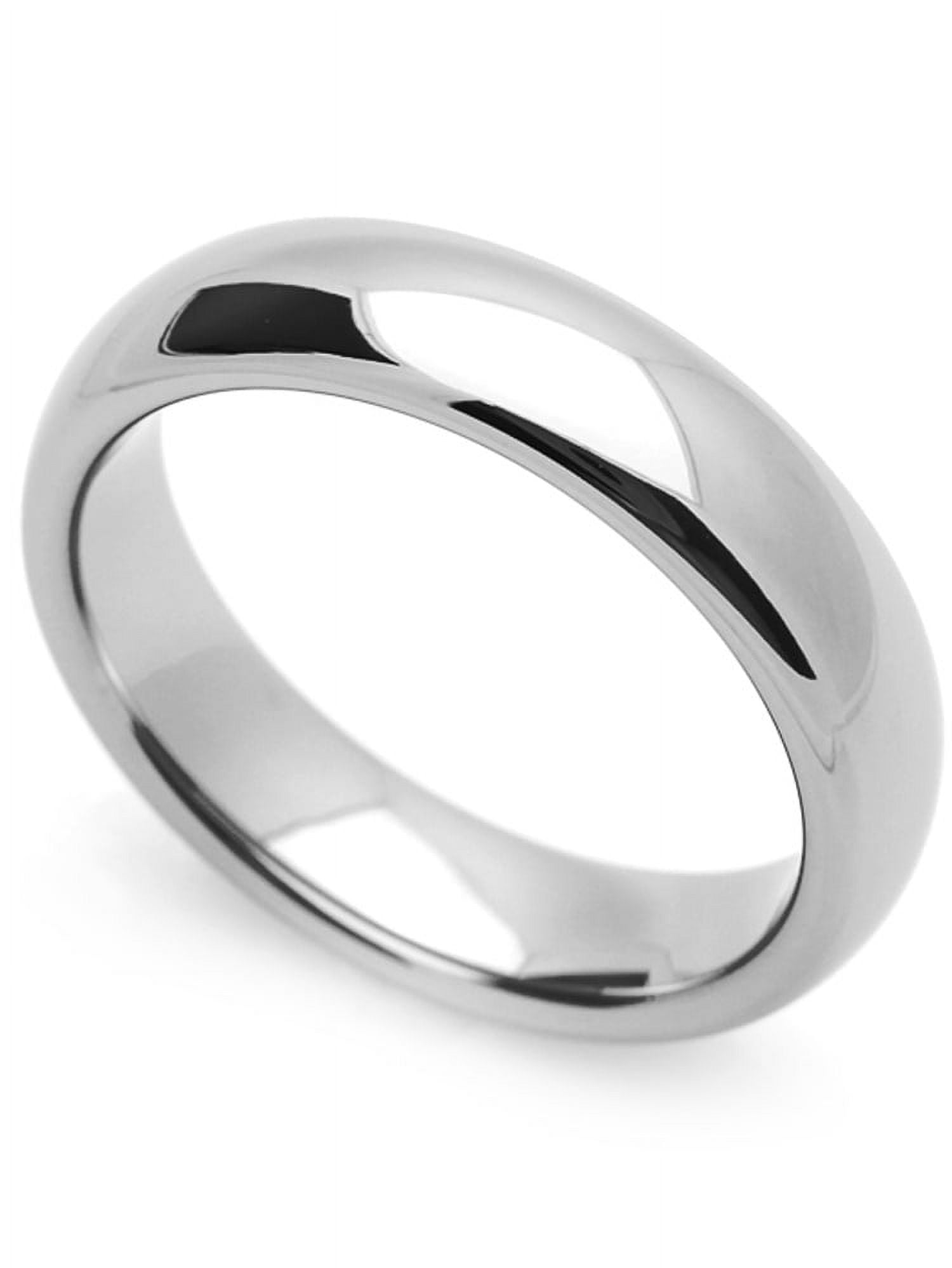 5MM Comfort Fit Stainless Steel Wedding Band Classic Domed Ring (Size 5 ...