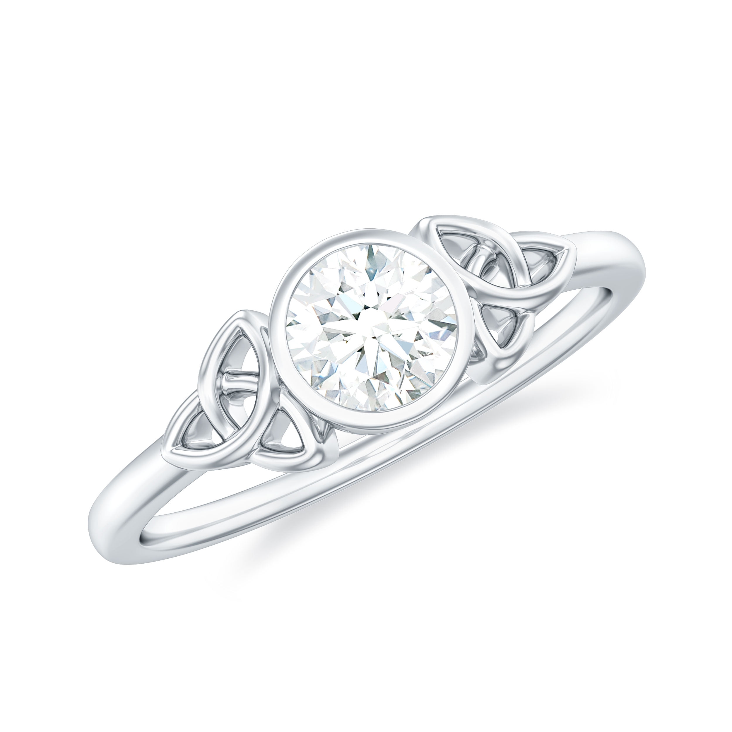 Rosec Jewels 5MM Round Lab Grown Diamond Promise Ring For Women - Ready ...