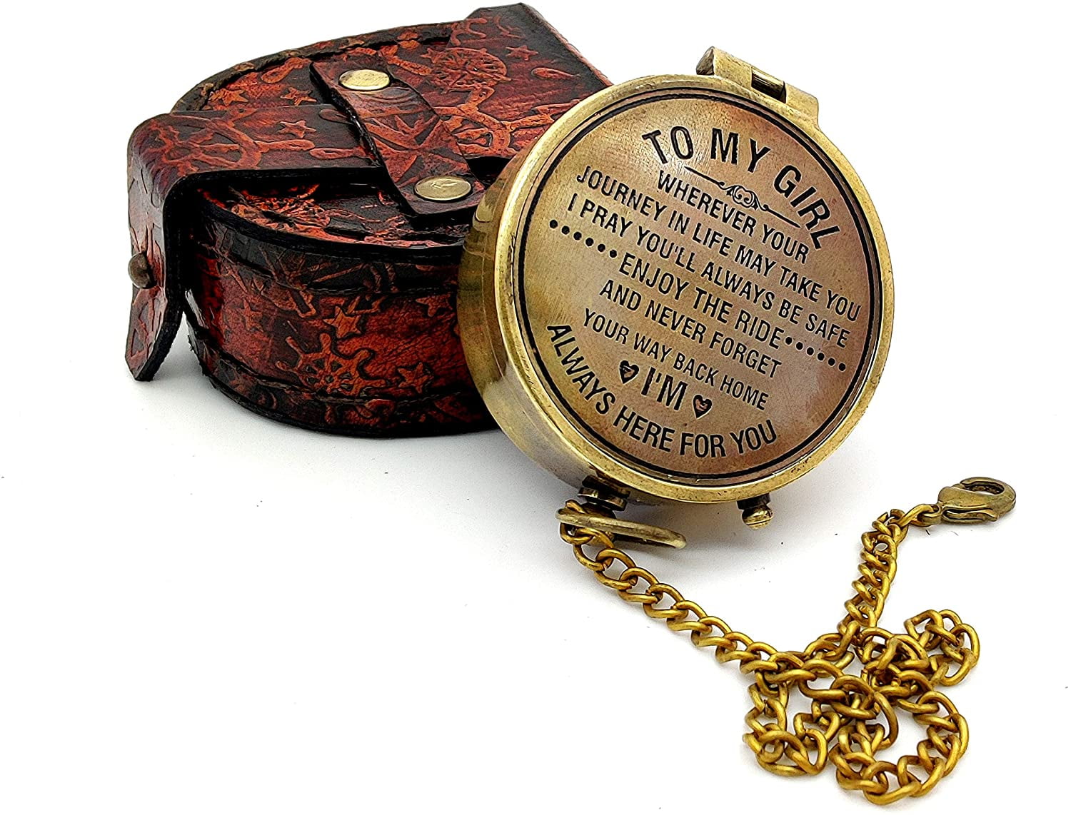 5MOONSUN5's Engraved Brass Compass Gift to My Girl/Daughter/Gift for ...