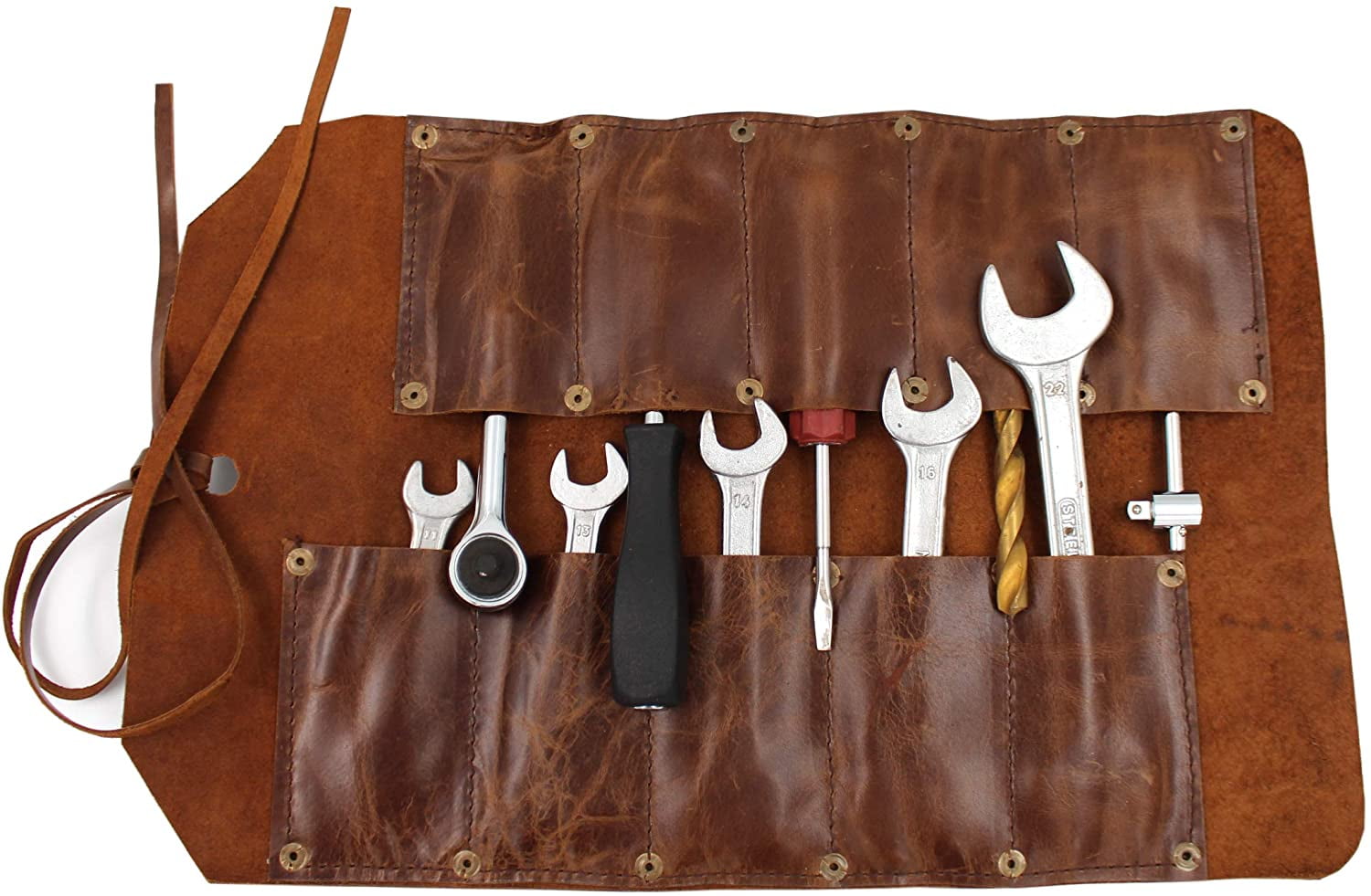 5MOONSUN5's Handmade Durable leather Construction Roll Tools Bag ...