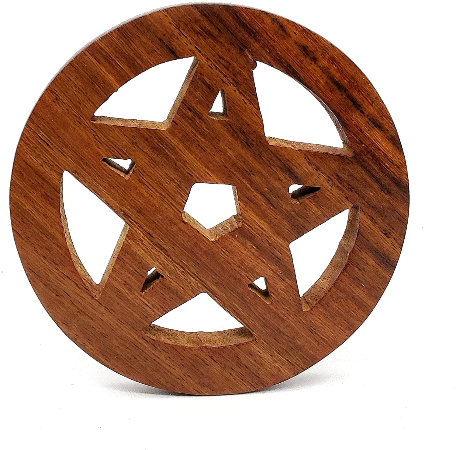 5MOONSUN5's Pentacle Hand Carved Wooden Round Altar Paten for Offerings ...