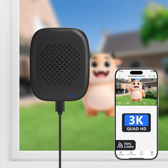 5MP 3K Window Camera, Indoor Safeview Window Camera for with Full Color ...
