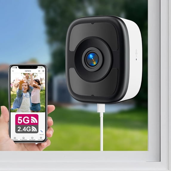 5MP 3K Window Camera, Indoor Window Camera with Night Vision Full Color ...