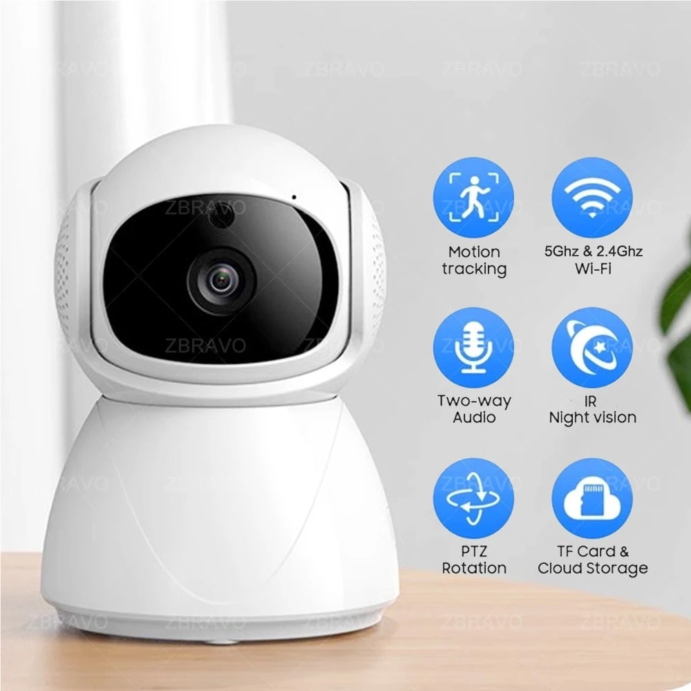 5MP 5G Dual Band Mini WiFi IP Camera IR Night Vision Security PTZ ...