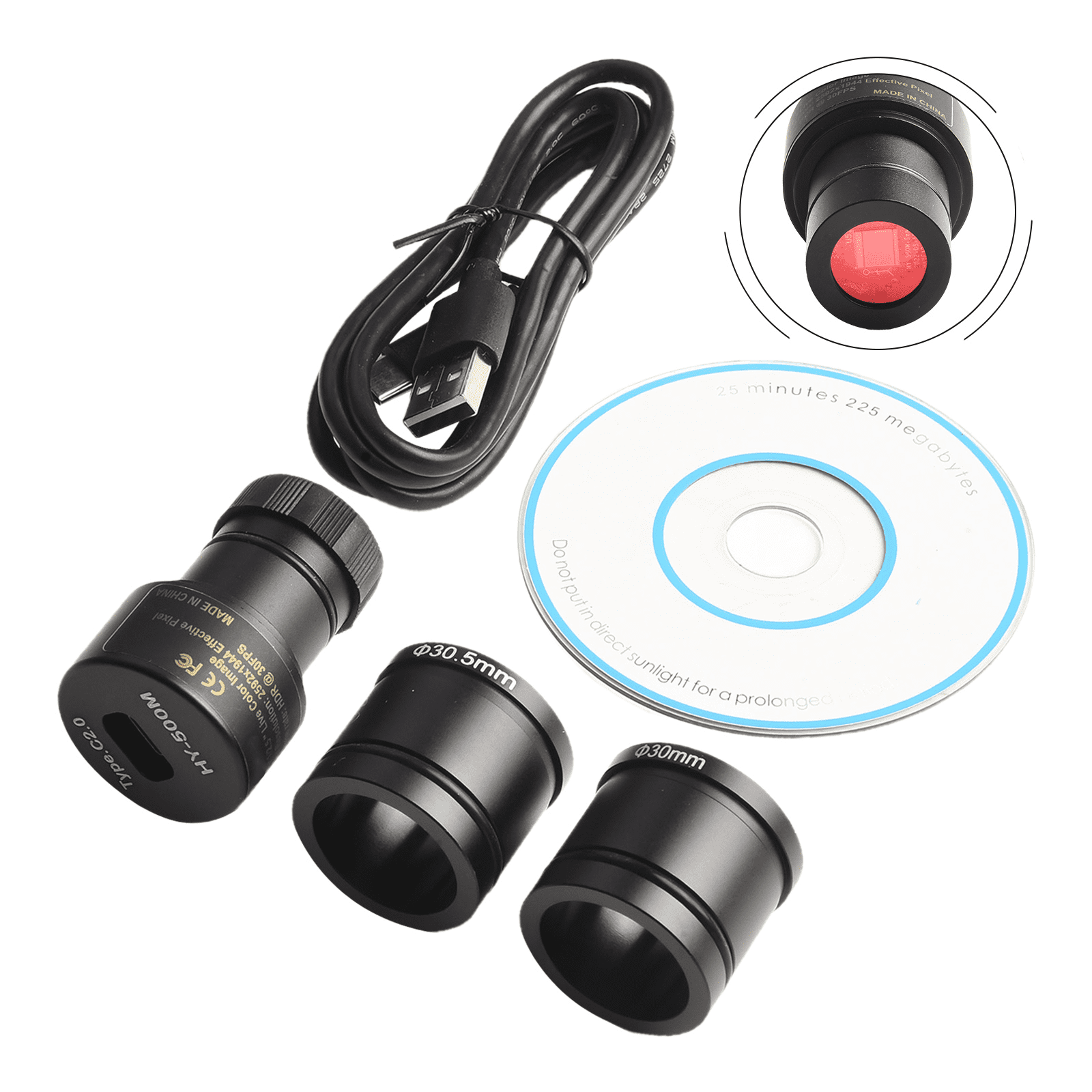 5MP CMOS USB Microscope Camera Digital Electronic Eyepiece Industrial ...