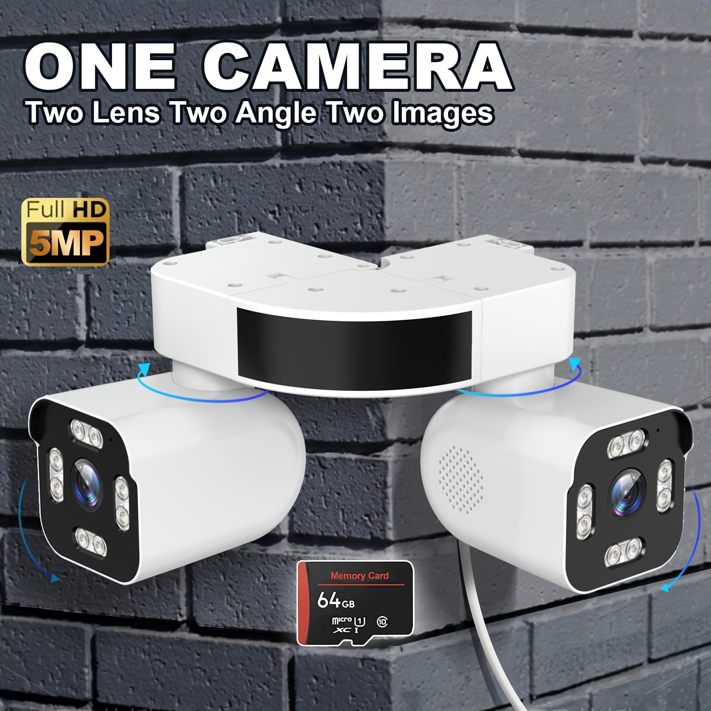5MP Outdoor Smart WiFi Security Camera - Dual-Lens PTZ, 360° Panoramic ...