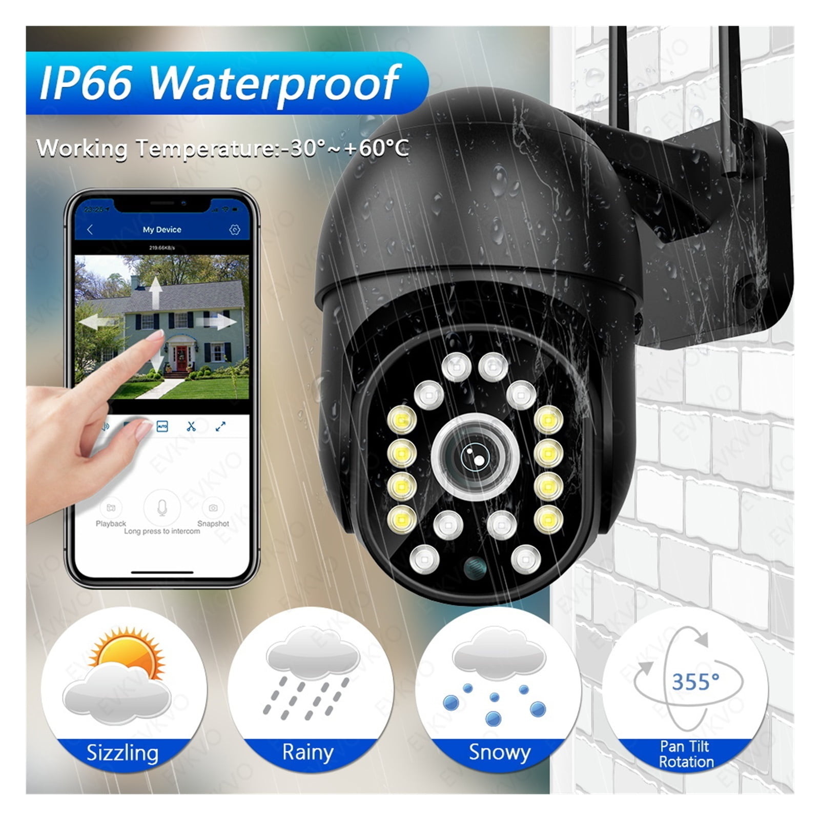 5MP PTZ Wifi Solar Security Camera IP Camera Outdoor 5X Digital Zoom AI ...