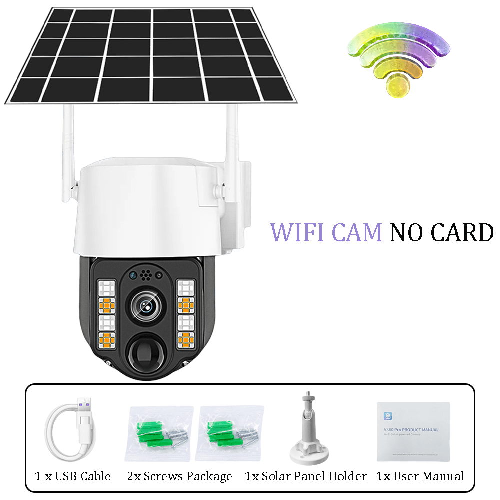 5MP Solar Camera Outdoor Wireless WiFi IP Camera Monitor Low Power ...