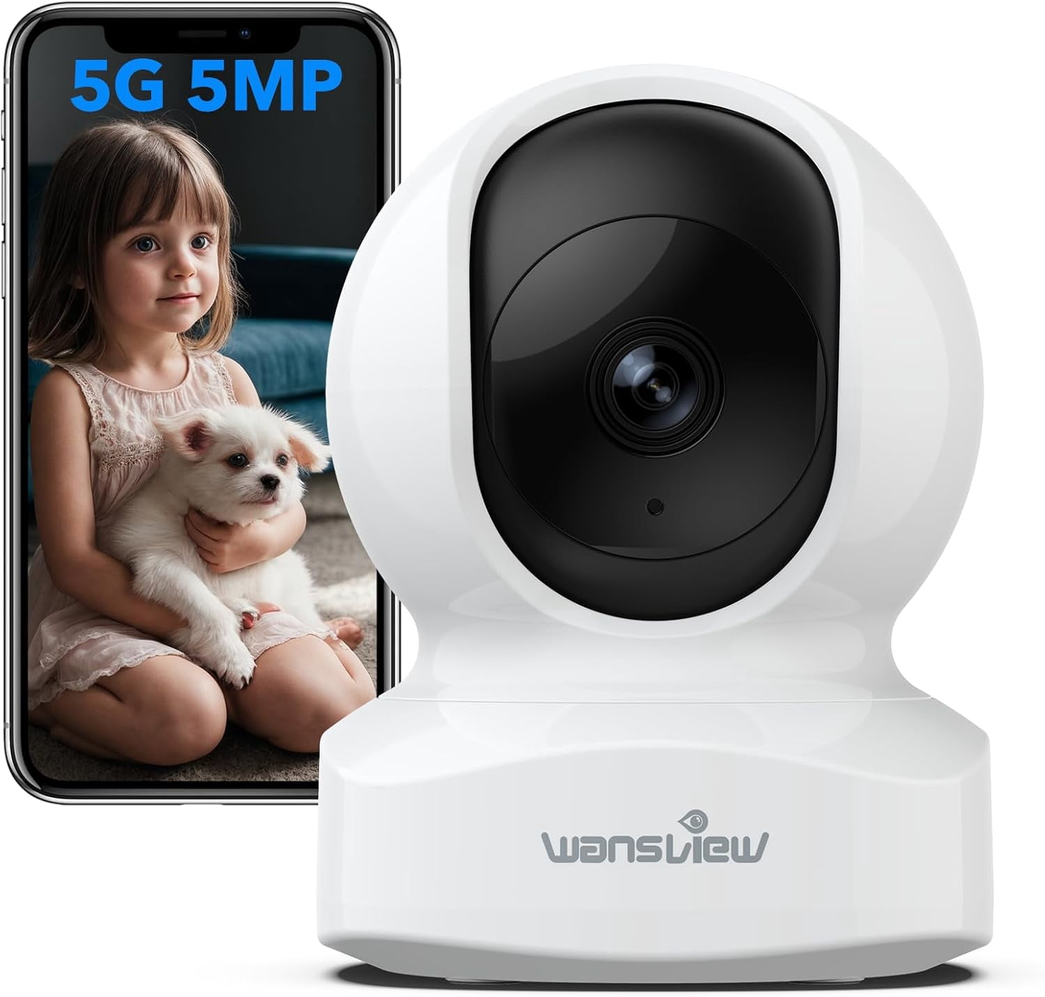 5MP UHD Pet Camera with Phone app, 5Ghz&2.4Ghz Dual Wi-Fi Security ...