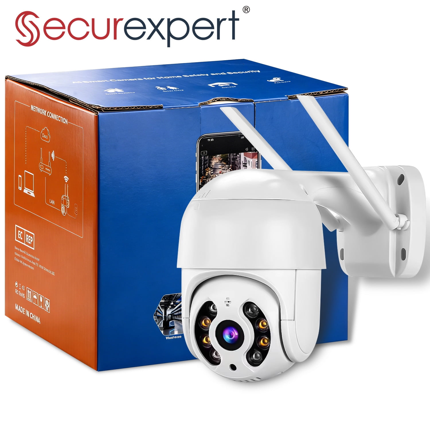 5MP WIFI IP Camera Speed Dome Auto Tracking PTZ Camera Smart Home ...