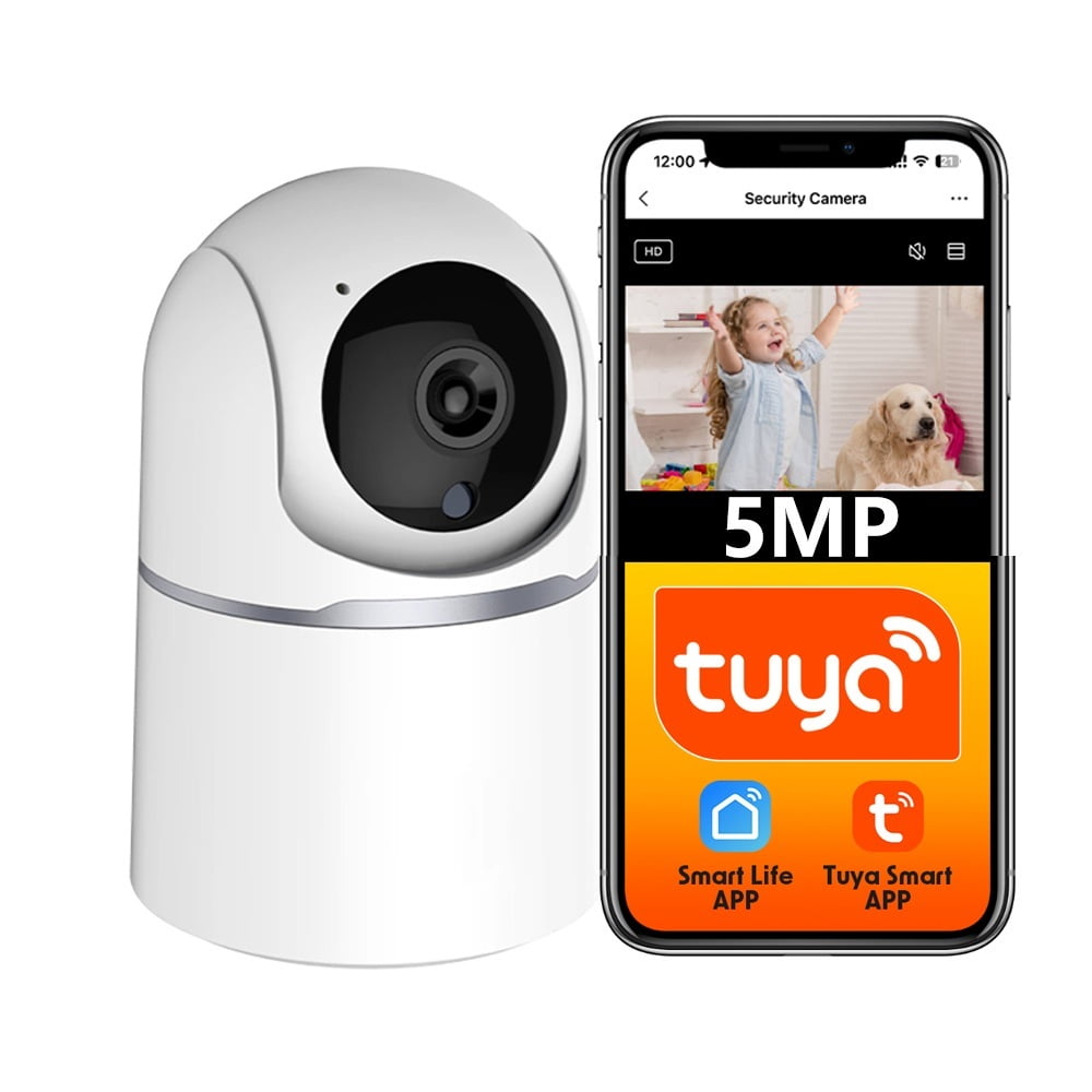 5MP WiFi BLE Tuya Smart Home Indoor Wireless Private Mode AI Motion Tracking Security Baby ...