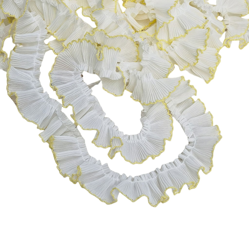 5Meter Chiffon Ruffle Lace Trim Dog Teeth Lace Trimming For Fashion ...