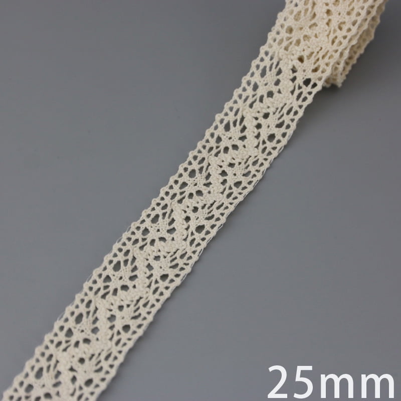 (5Meter/roll) White Beige Cotton Embroidered Lace Net Ribbons Fabric ...