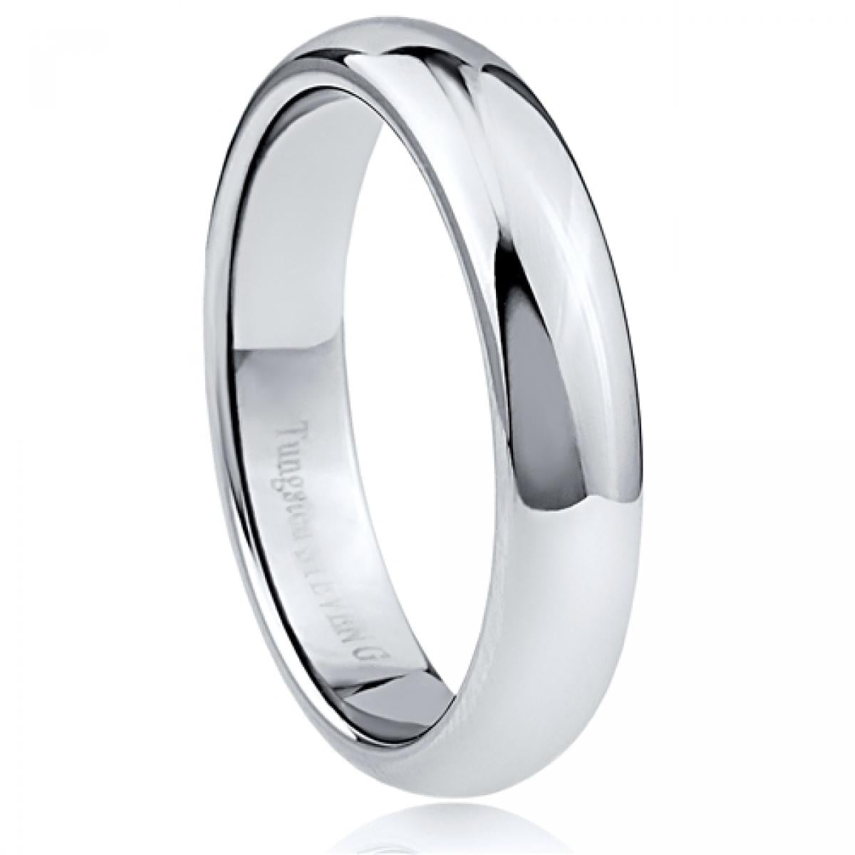 5Mm Polished Silver Tungsten Carbide Ring - Walmart.com
